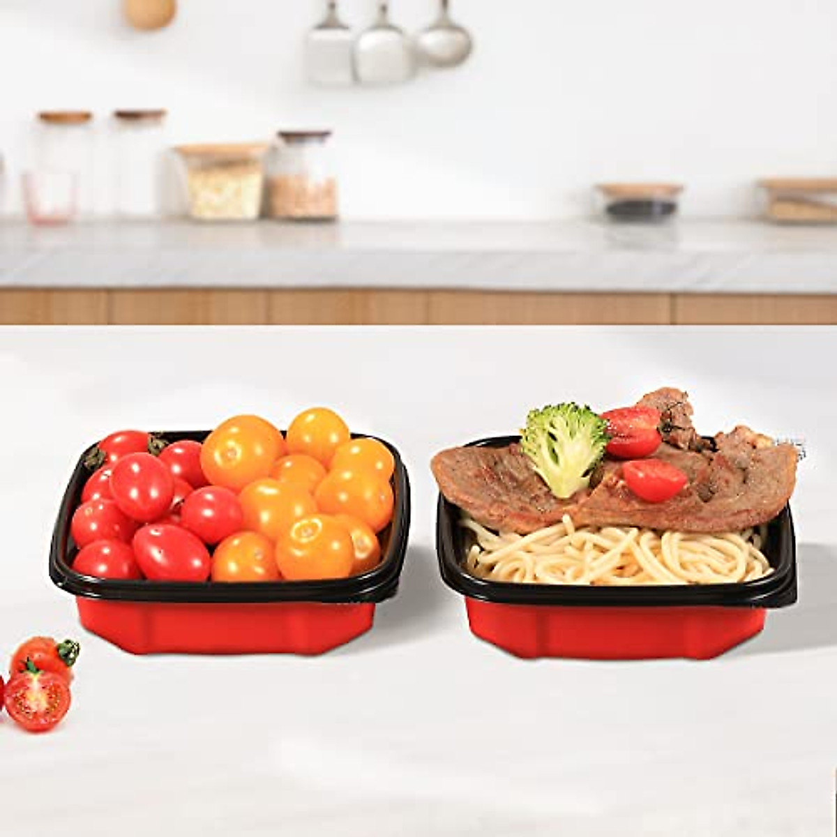 OTOR 14 Ounce Meal Prep Containers Stackable 20 Sets with Airtight Lids Food Grade Square Lunch Boxes Travel Containers BPA Free Dishwasher, Microwave, Freezer Safe