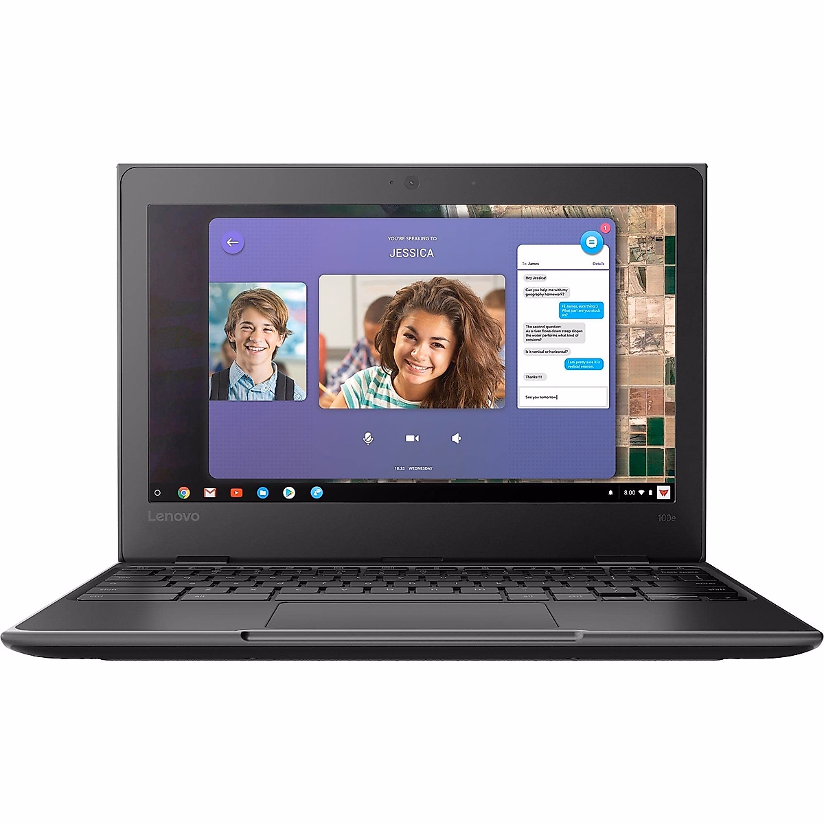Lenovo 100E Chromebook 2ND Gen 81QB000AUS Laptop Computer, 11.6" HD (1366 X 768) Display, MediaTek MT8173C Processor, 4GB RAM, 16GB eMMC TLC SSD, Powervr GX6250, Chrome OS, Black