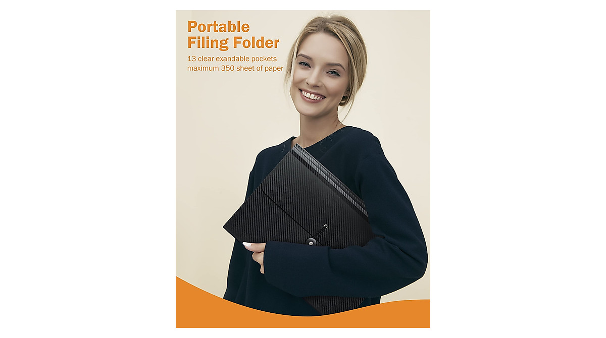 Accordion File Organizer with 13 Pockets for Documents | Organize with Ease