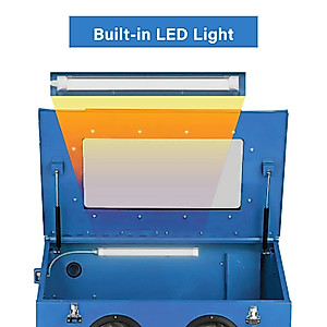 Cimcame Sandblasting&Sandblaster Cabinet 90 Gallon with Dust Collection Reclaimer System Floor Abrasive Blast Cabinet for Rust Grime Paint Removing