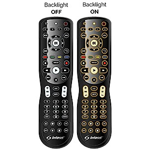 Inteset 4-in-1 Universal Backlit IR Learning Remote for use with Apple TV, Xbox Series X/S, Roku, Media Center/Kodi, Nvidia Shield, Most Streamers & Other A/V Devices