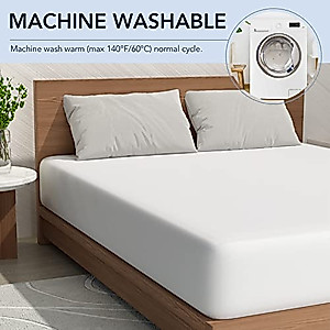 Full Size Mattress Protector 2 Pack Waterproof Mattress Cover Soft Breathable Noiseless Full Mattress Pad Cover Quilted Fitted with Deep Pocket Bed Covers for Pets Kids Adults Full 54"x 75"