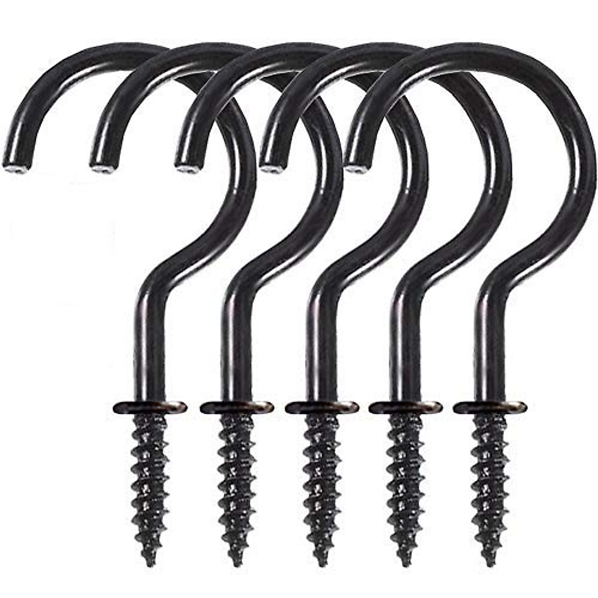 donjon VONVOFF 1.73 Inches Ceiling Hooks,Black Wall Hooks for Hanging Plants,Kitchen Hooks,Drop Ceiling Hooks,Cup Hooks,Great for Indoor & Outdoor Use(30 Packs)