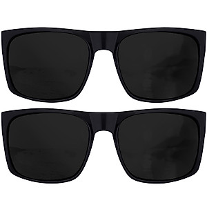 grinderPUNCH 2 Pack XL Polarized Big Wide Frame Large Head Fit Sunglasses for Sports Driving Fishing Glasses