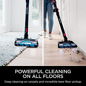 SHARK Shark IZ662H Vertex Pro Lightweight Cordless Stick Vacuum with IQ Display, DuoClean PowerFins & MultiFLEX, 60min Runtime, Black/Red (Renewed)