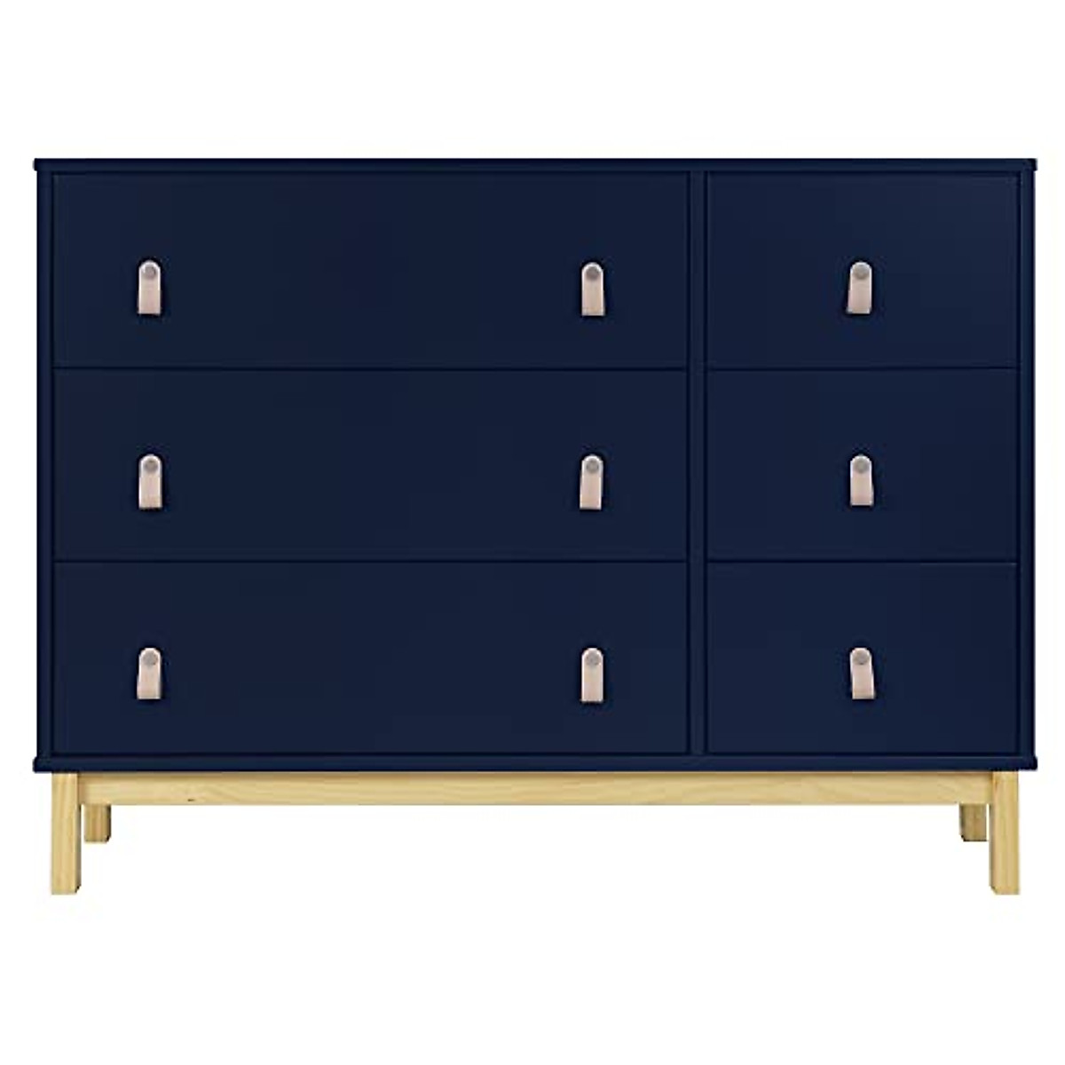 babyGap by Delta Children Legacy 6 Drawer Dresser with Leather Pulls - Greenguard Gold Certified, Navy/Natural