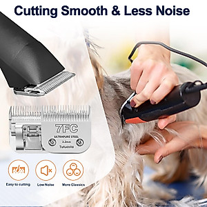 Tutuosto 7FC Clipper Blades Pet Grooming Clipper Replacement Blades Detachable Blade Compatible with andis/wahl/Oster Dog Clippers