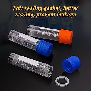 NAOEDEAH 100 Pcs 2ml Plastic Vials with Caps Lab Vials Small Plastic Bottles Test Tubes With Lids Centrifuge Tubes Small Liquid Sample Vial Storage Container Graduated Vial Tube with Screw Caps