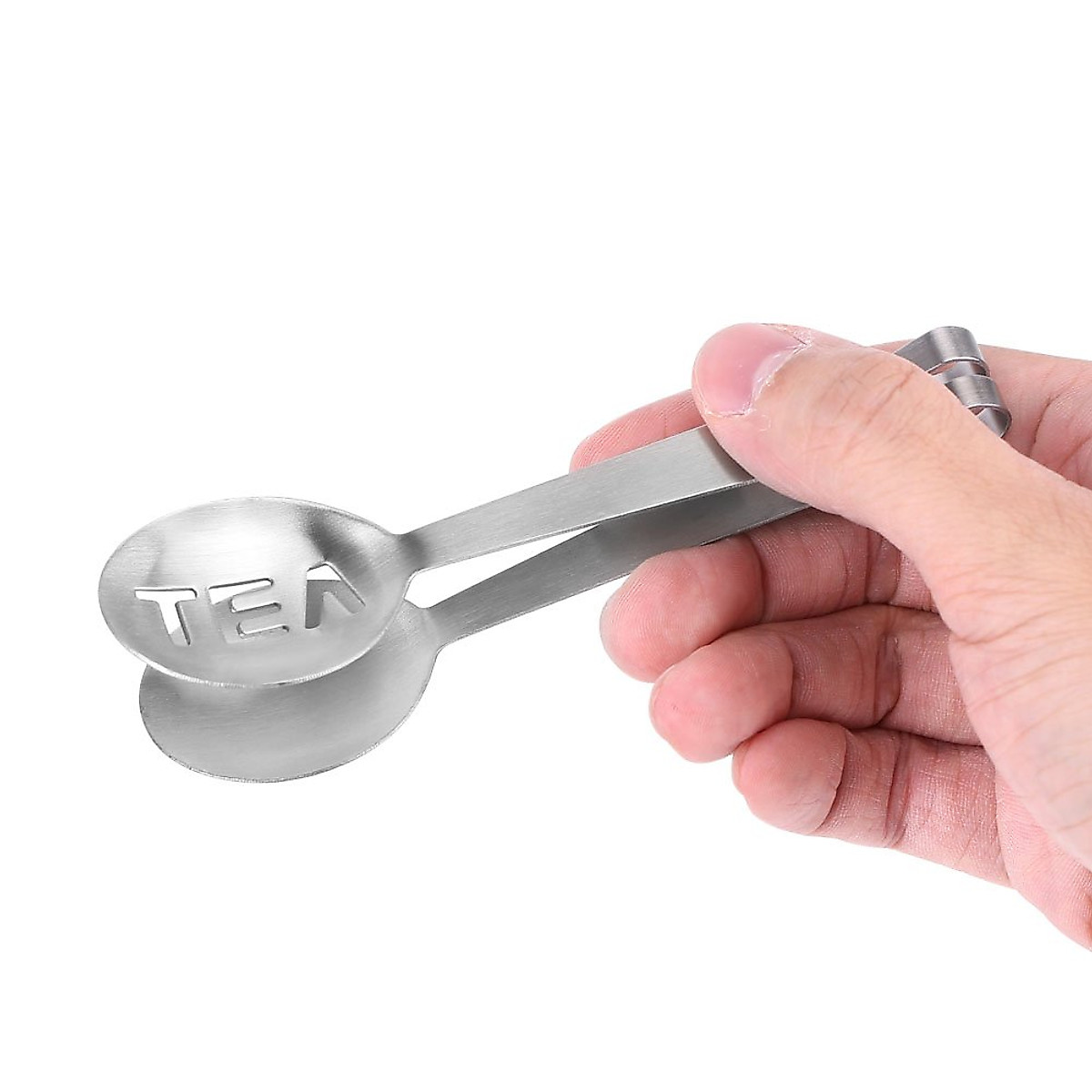 Gavigain Tea Bag Squeezer,Mini Stainless Steel Round Teabag Tongs Silver Tea Bag Strainer Clip Tea Bag Holder for Gripping Ice and Loose Tea Loose Leaf