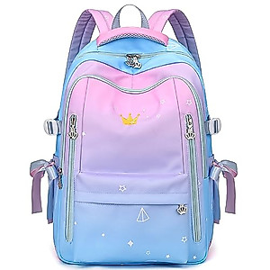 Makukke Backpack for Girls,Cute Kawaii School Bag Kids Lightweight Bookbag Backpack for Middle and High School with Anti Theft Pocket,Pink School Backpack