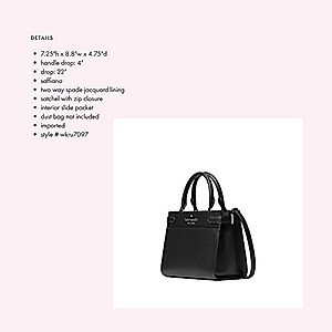 Kate Spade New York Staci Small Saffiano Leather Satchel Bag in Black