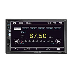 Soundstream SR-7MHB | 7 Inch Double Din Car Stereo, 2 Din Multimedia Receiver HD Touchscreen Bluetooth, 7" Mechless Car Audio Radio Dual USB AUX