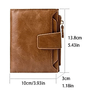 LIOONS Wallet Women's Leather Wallet Large Capacity Short Style Coin Purses Simple Retro Coins Pocket Unisex 17 Card Slots Tear-Resistant