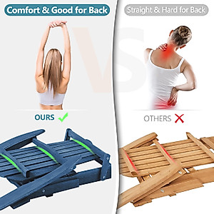 Wooden Folding Adirondack Chair Set of 2, Pre-Assembled BackRest Wood Lounge Chair for Outdoor Patio Garden Lawn Backyard Deck Pool Beach Firepit