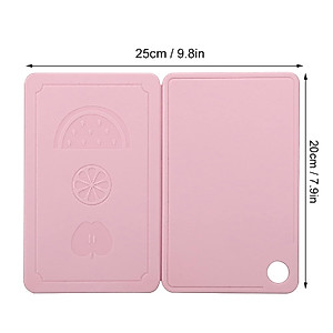 Small Cutting Board, Folding Cutting Board Cutting Boards for Kitchen Plastic Cutting Board Pink Fruit Cutting Board Mini Cutting Boards with Juice Grooves for Kitchen
