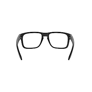 Oakley Men's Ox8156 Holbrook Rx Square Prescription Eyeglass Frames, Satin Black Silver Icon/Demo Lens, 56 mm