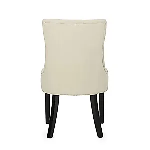Christopher Knight Home Gwendolyn Contemporary Tufted Fabric Dining Chairs (Set of 4), Beige, Espresso