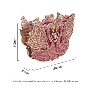 ZLXDP Swan Shape Clutch Bag Evening Bag Crystal Clutch Hand Bags Purse Wallet Wedding Package (Color : D, Size : 1)