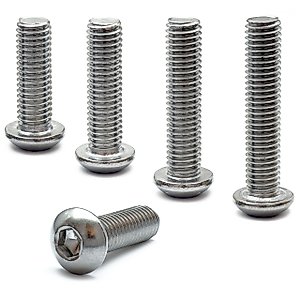 MonsterBolts - M4 x 16mm Button Head Socket Cap Screws, ISO 7380, Stainless Steel A2, 10 Pack
