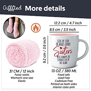 Triple Gifffted Best Sister Ever Coffee Mug & Socks, Gifts for Little Big Sisters from Brother, Birthday Presents Ideas, Valentines Mothers Day Christmas, to younger older sibling, Ceramic Cup 380ML