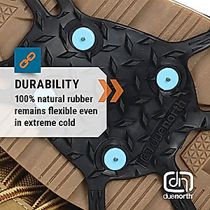 Due North Everyday Pro Footwear Traction Aids, Tungsten Carbide Ice Cleat Spikes, Lightweight Full-Foot, Rubber, Unisex, Small/Medium, V3551370-S/M