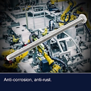 Aopin M6 x 150mm Hex Head Bolts Screws Grade 5.8 Stainless Steel, Fasteners Fully Machine Threaded SUS304 4 Pcs