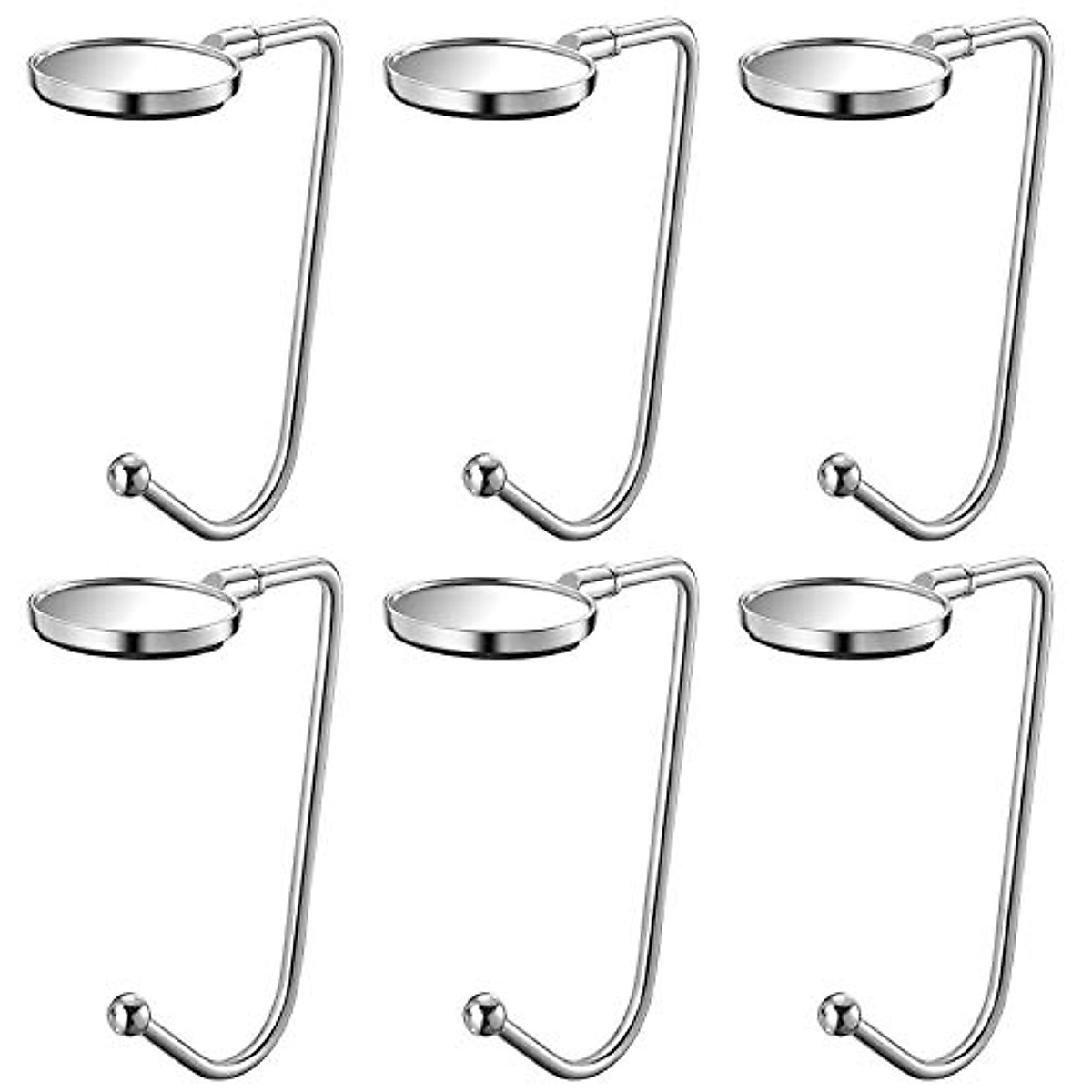 VOSAREA 6PCS Metal Bag Hangers Purse Hooks Christmas Stocking Handbag Holder for Table Desk
