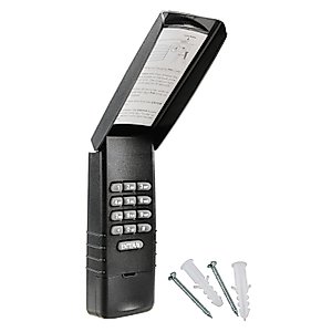 Garage Outlet Keyless Door Opener Backlit Keypad Yellow Learn Button 9V Battery for Liftmaster 877LM 8065 8155 8165 8355 8360 Chamberlain Craftsman
