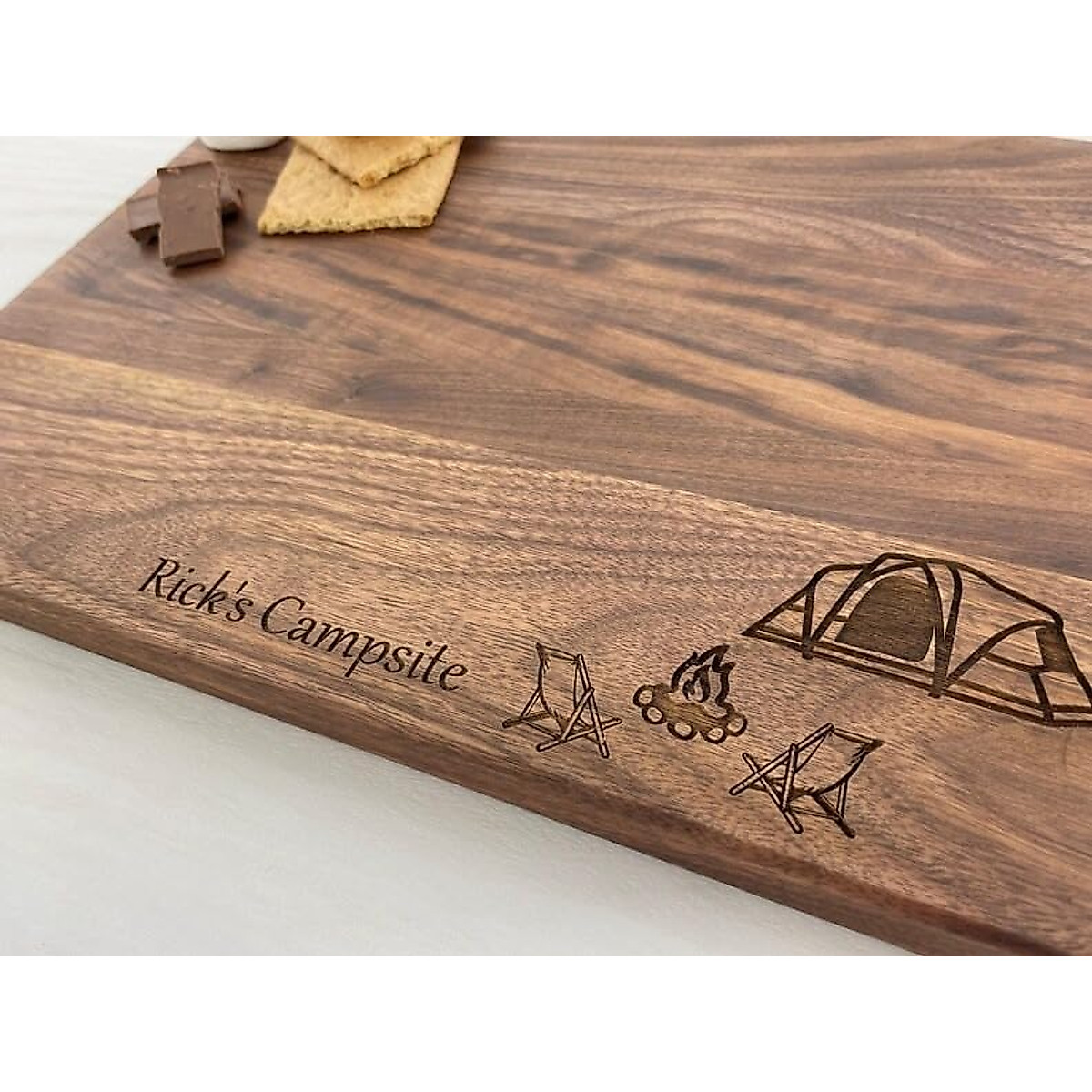 Personalized Cutting Board, Custom Cutting Board, Camping Cutting Board, Campfire Cutting Board, Camping Life, RoadTrip, Summer Vacation 120 (Cherry, 14" x 11")