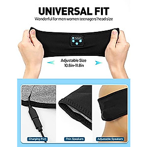 Sleep Headphones Headband, Voerou Wireless Headband Headphones Sports Sweatband with Ultra-Thin HD Stereo Speakers for Sleeping,Workout,Jogging,Yoga,Insomnia,Travel,Meditation