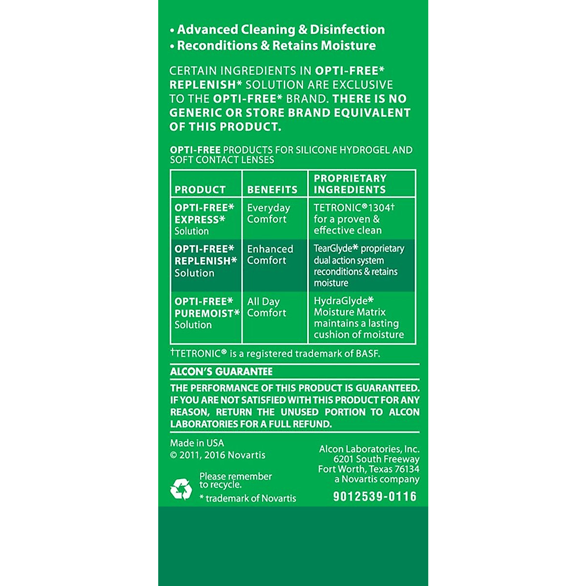 OPTI-FREE Replenish Multi-Purpose Disinfecting Contact Lens Solution, 2 oz (Pack of 6)