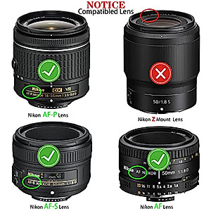 Nikkor Rear Lens Cap + Camera Body Cover for Nikon D7500 D7000 D850 D810 D800 D750 D350 D600 D3500 D3400 D3300 D3200 D3100 D5600 D5500 D5300 D5200 D5100 D90 D80 D70 D70S Nikon F AI Mount DSLR[2 Sets]