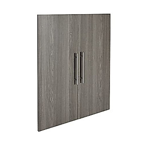 ClosetMaid SuiteSymphony Wood Closet Door Set Pair, Add On Accessory, Modern Style, for Storage Clothes, for 25 in. Units, Graphite Grey/Satin Nickel