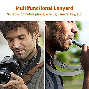 CACOE Phone Lanyard 2 Pack-2× Adjustable Neck Strap,2× Phone Patches,Universal Crossbody Cell Phone Lanyards,Multifuctional Patch Phone Polyester Lanyards Compatible with Most Smartphones(Black+Gray)