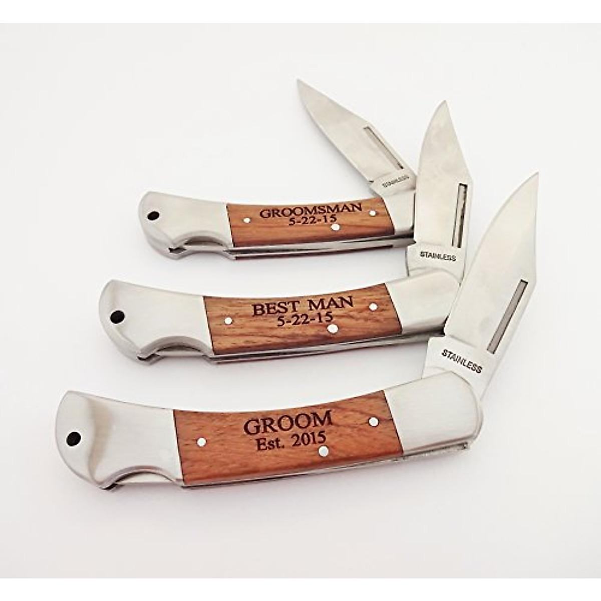 Personalized Pocket Knife Laser Engraving Included in Price 4 1/2" Folded with 3" Blade