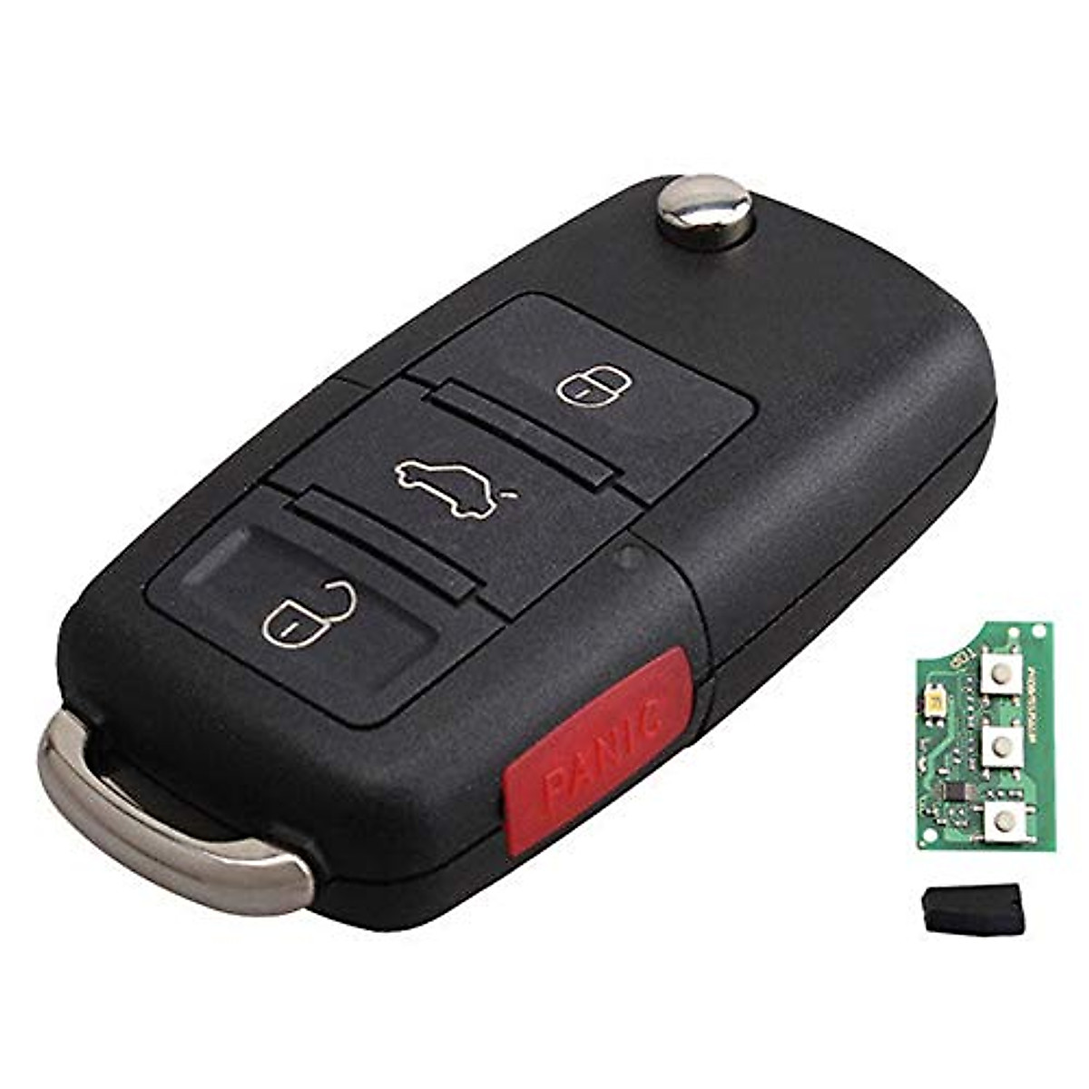 Beefunny Upgraded Flip Remote Car Key Fob 4 Button 315MHz 4D63 Chip for Ford, for Lincoln Town Car LS, for Mercury CWTWB1U331 (1)