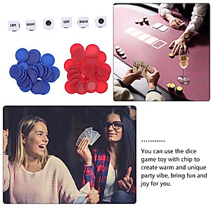 Kisangel 2 Sets Left Right Dice Game with Chip Dice Board Game Toy for Backyard Party Game