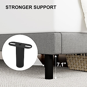 Generic Queen Bed Frame Upholstered Platform with Headboard, Linen Fabric Wrap, Strong Frame and Wooden Slats Support, Easy Assembly No Box Spring Needed,Non-Slip and Noiseless, E Light Grey