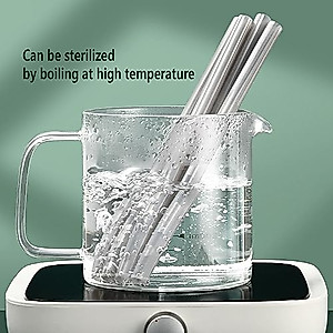 Reusable Food Grade Silicone Drinking Straws,Openable, Washable , Straight Smoothie Straws Cold and Hot Compatible,Long softy & Flexible Straws Green/5 Pcs