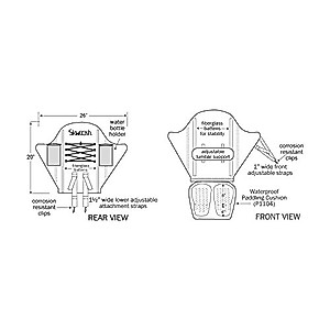 Expedition Kayak Seat 20" High Back Support with Lumbar Roll and nylon gel seat bottom for kayaking comfort