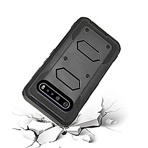 Asuwish Phone Case for LG V60 ThinQ V60ThinQ 5G G9 Thin Q Cover Hybrid Rugged Shockproof Hard Drop Proof Full Body Protective Heavy Duty Mobile Cell Accessories LGV60 V 60 60ThinQ 60V Women Men Black