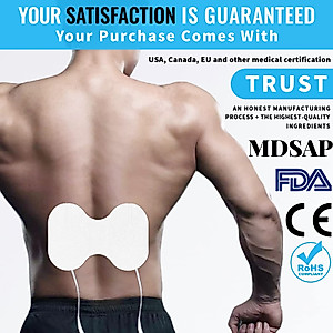 TENS Unit Replacement Pads - Pack of 6 Extra Large Butterfly Shaped Electrode Squares