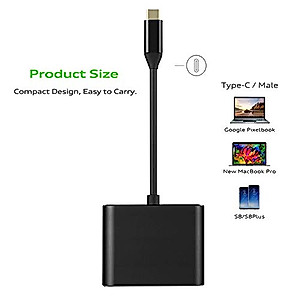 XUNMAIFHB Portable Docking Station,USB 3.1 to HDMI Type-C to HDMI+3.0 HUB HD Cable with Power Supply Power Delivery+HDTV+USB 3.0 Fast Transmission