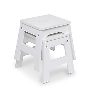 Melissa & Doug Wooden Stools - Set of 2 (White)