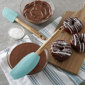 KitchenAid Classic Bamboo Spatula Set, set of 2, Aqua Sky