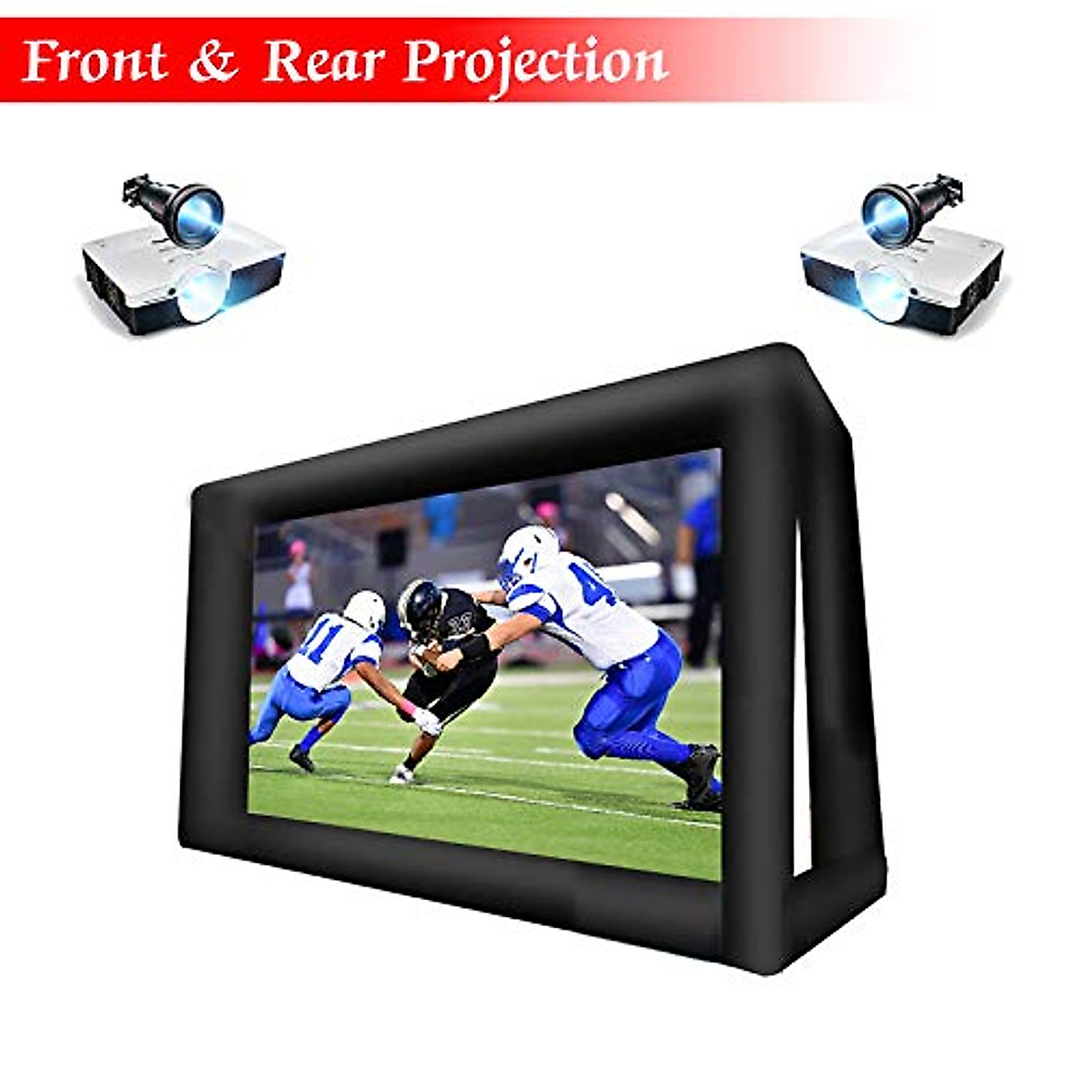 30 FEET Huge Outdoor Inflatable Movie Screen-for Outdoor Parties- Portable Screen- Seamless -Includes Inflation Fan & Repair Kit- Front and Rear Projection (30FEET)