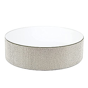 Flavorthings 16 Inches Bling Round Cake Stand Cupcake Base with Crystal Rhinestones Mirror Top, Gorgeous Cake Display Decorative Centerpiece for Wedding Parties (Silver, 16")