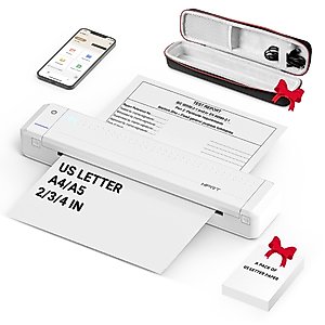 HPRT Portable Printer Wireless for Travel, Thermal Inkless Bluetooth Printer with Case, Support 8.5" X 11" US Letter, Compatible with iPhone Android MacBook Windows Laptops (Upgraded MT866)