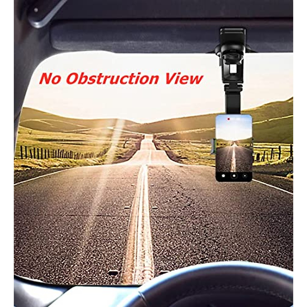 HIYITKS Sun Visor Car Phone Holder Mount Multifunctional Cell Phone Stand Universal Adjustable Arm Cradles Car Holder Mount Phone Car Clip Mount for Sun Visor Rearview Mirror Steering Wheel (Green)