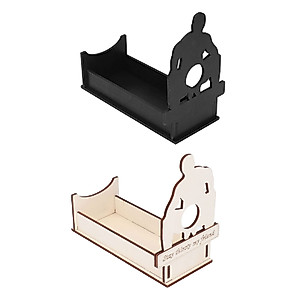 Kuuleyn Tabletop Wine Holder,Wine Bottle Racks,Funny Red Wine Decorative Display Rack Easy to Assemble Light Red Wine Decorative Wooden Rack for Home Bar Restaurant(Black)